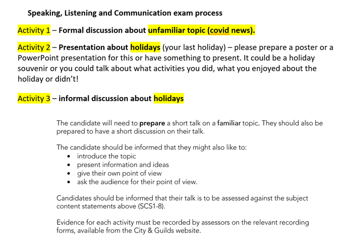 BUYEL2ENGAUOL2164NRAT: SLC exam structure - sample (not actual exam ...