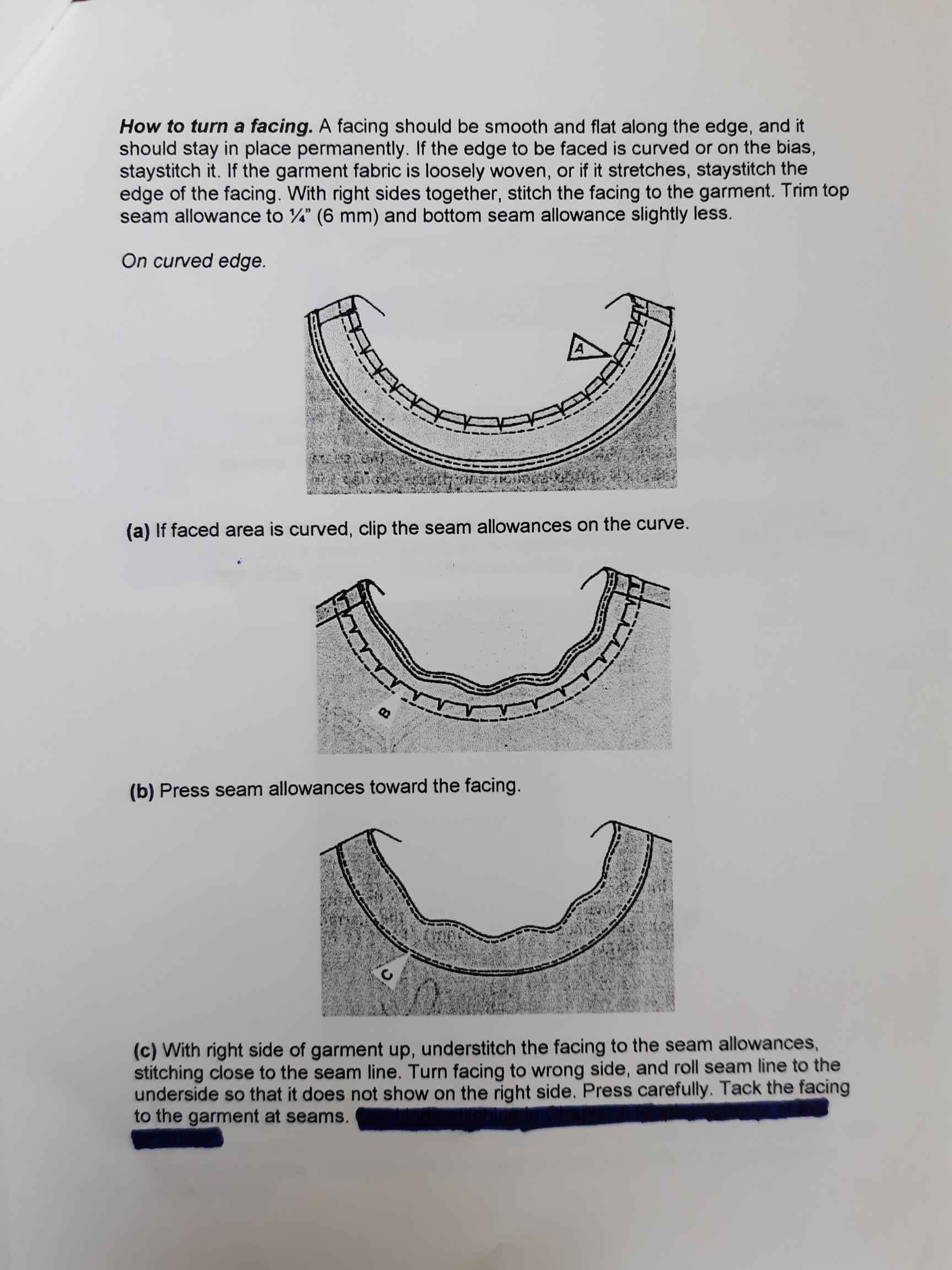 Community Sewing CLEAUHN2111: Facings - Sewing and Functional Skills ...